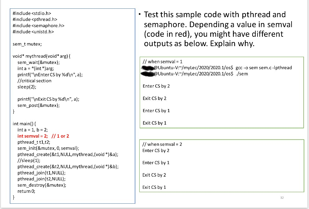 Solved Hello, I.met a problem about thread with semaphore. | Chegg.com