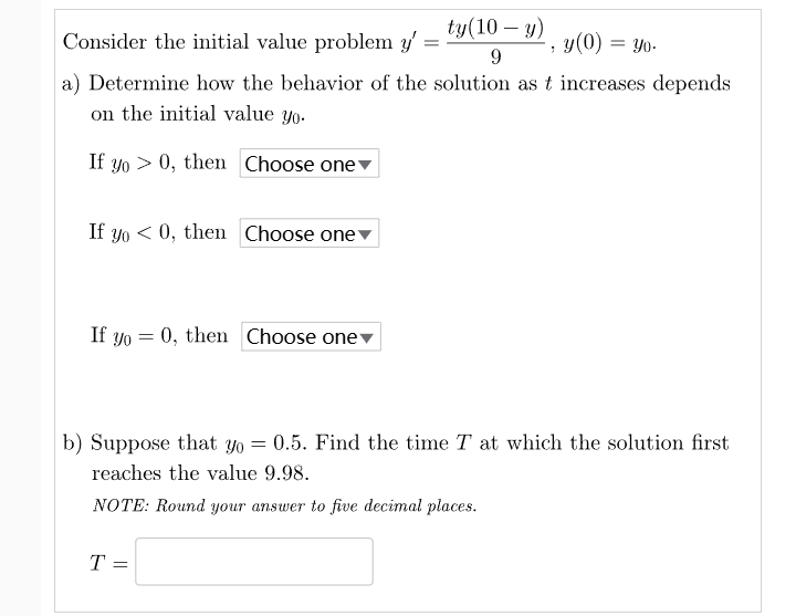 Consider the initial value problem | Chegg.com