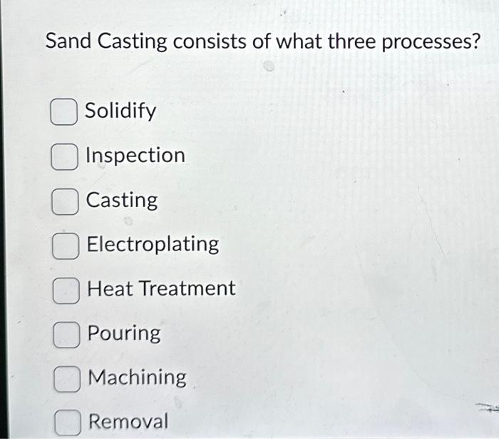 Solved Common defects in castings include: hot tearing | Chegg.com