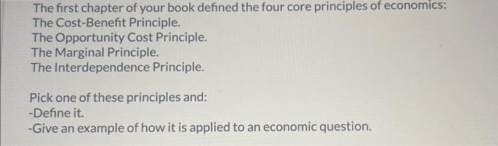 Solved The first chapter of your book defined the four core | Chegg.com