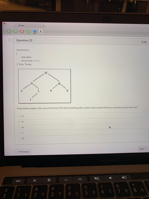 Solved Question 23 2 pts struct trees char data struct trees | Chegg.com
