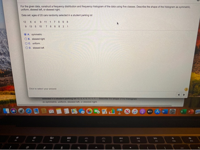 Solved For the given data, construct a frequency | Chegg.com