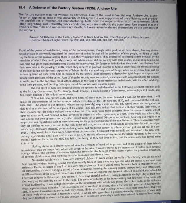 the neighbourhood. Question: 1. How does Andrew Ure | Chegg.com