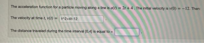 Solved The acceleration function for a particle moving along | Chegg.com