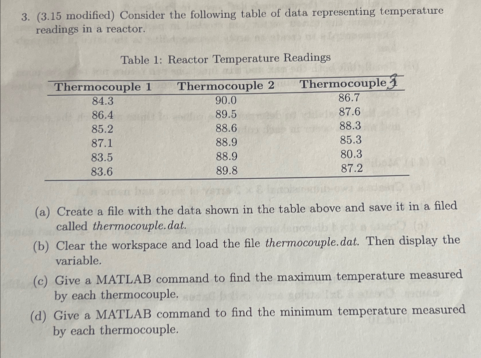 (3.15 ﻿modified) ﻿Consider the following table of | Chegg.com