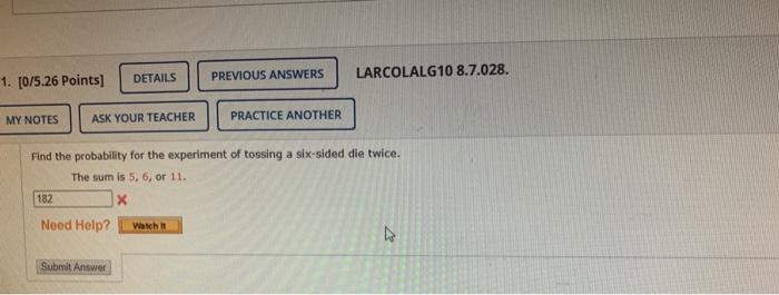 Solved DETAILS PREVIOUS ANSWERS LARCOLALG10 8.7.028. 1. | Chegg.com