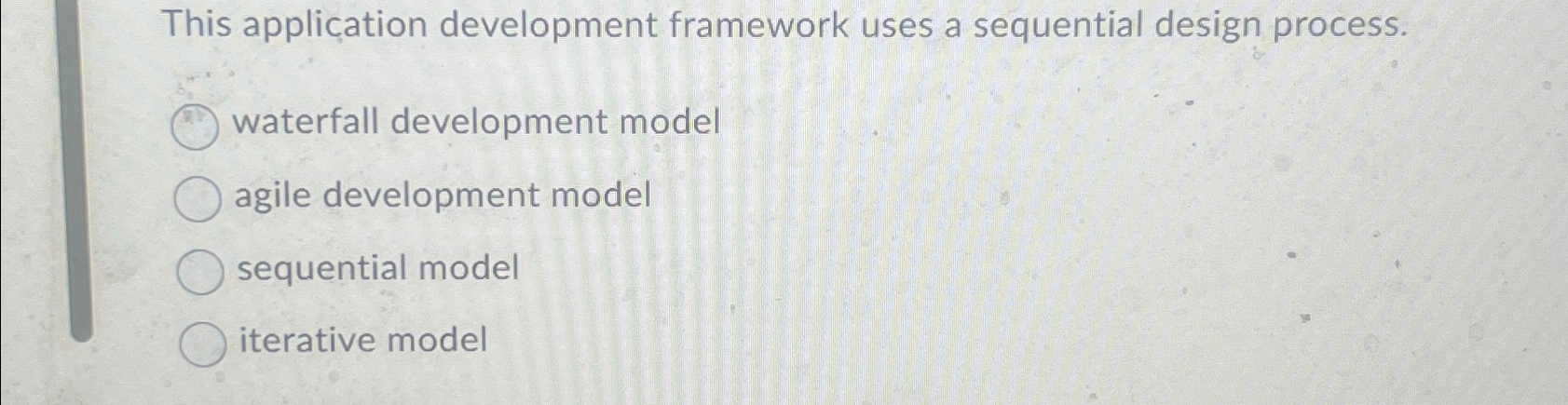 Solved This appliçation development framework uses a | Chegg.com