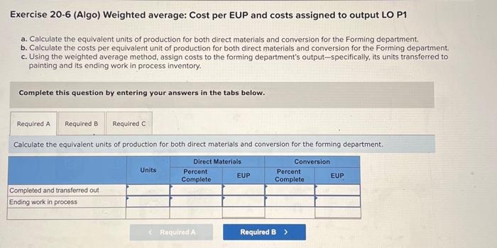 Solved Calculate the costs per equivalent unit of | Chegg.com