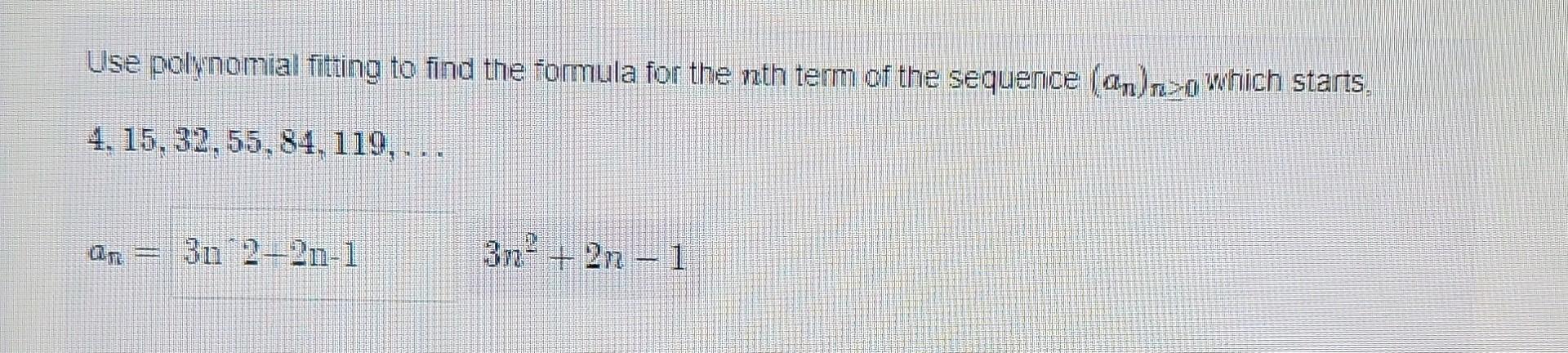 Solved Use polynomial fitting to find the formula for the | Chegg.com