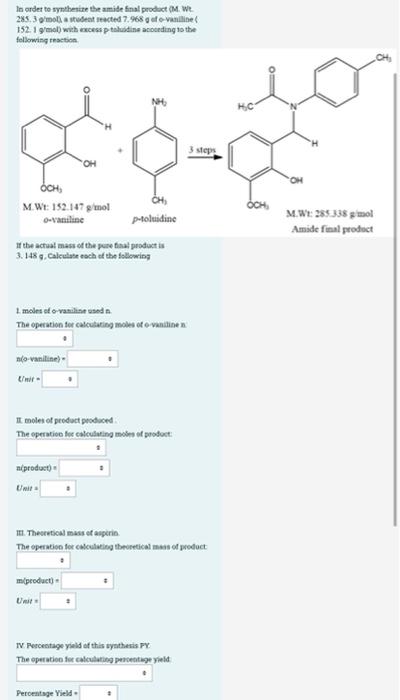 Solved In order to synthesize the amide final prodext (M. WE | Chegg.com