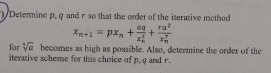 Solved Determine p,q ﻿and r ﻿so that the order of the | Chegg.com