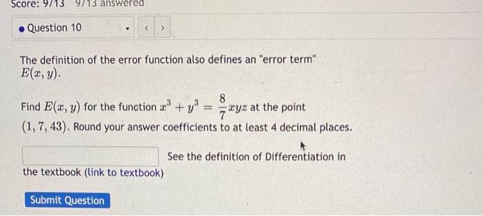 Solved The definition of the error function also defines an | Chegg.com