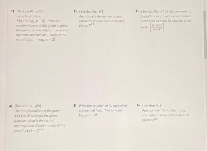 Solved 1) (Section 6b, \#37) Bigin by grophing | Chegg.com