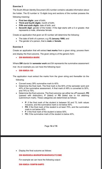 Solved Exercise 1 Create an application that will allow a | Chegg.com