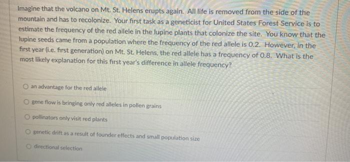 Solved Imagine that the volcano on Mt. St. Helens erupts | Chegg.com