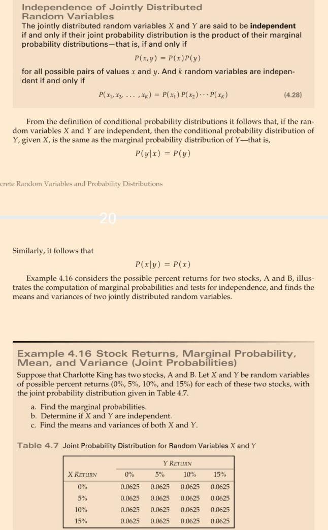Solved Independence of Jointly Distributed Random Variables | Chegg.com