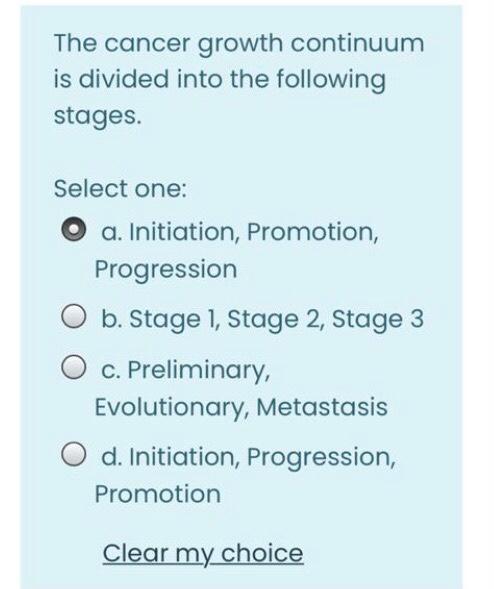 Solved & the cancer growth continuum is siveded into the | Chegg.com