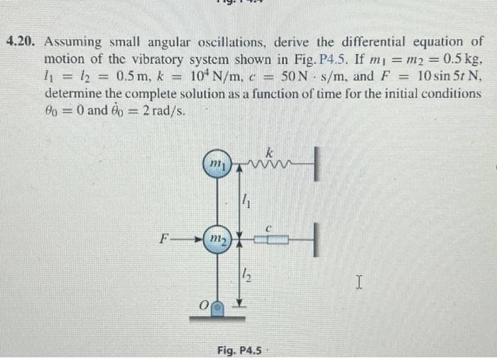 Solved 20. Assuming small angular oscillations, derive the | Chegg.com