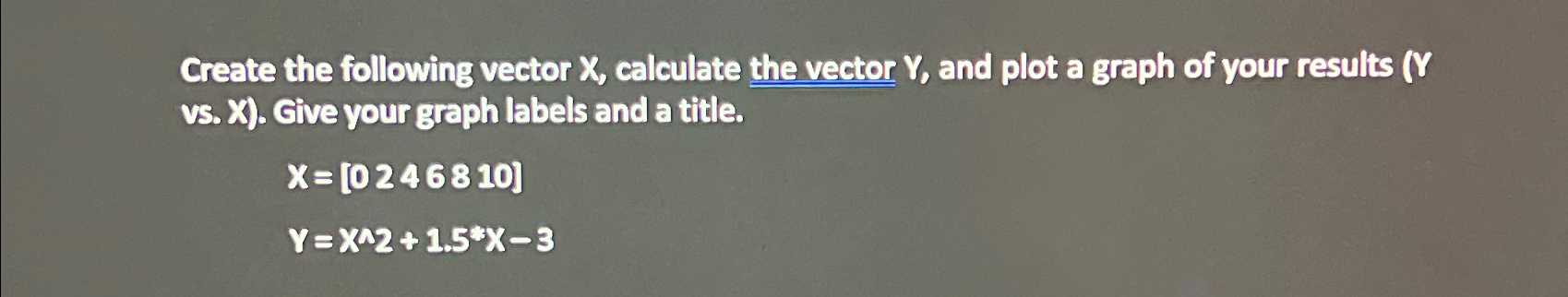 Solved Create the following vector x, ﻿calculate the vector | Chegg.com