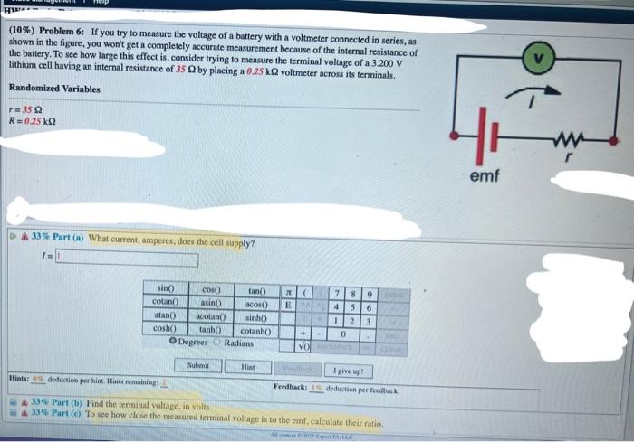 Solved (10\%) Problem 6: If you try to measure the voltage | Chegg.com