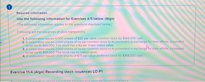 Required informotion Use the following information | Chegg.com