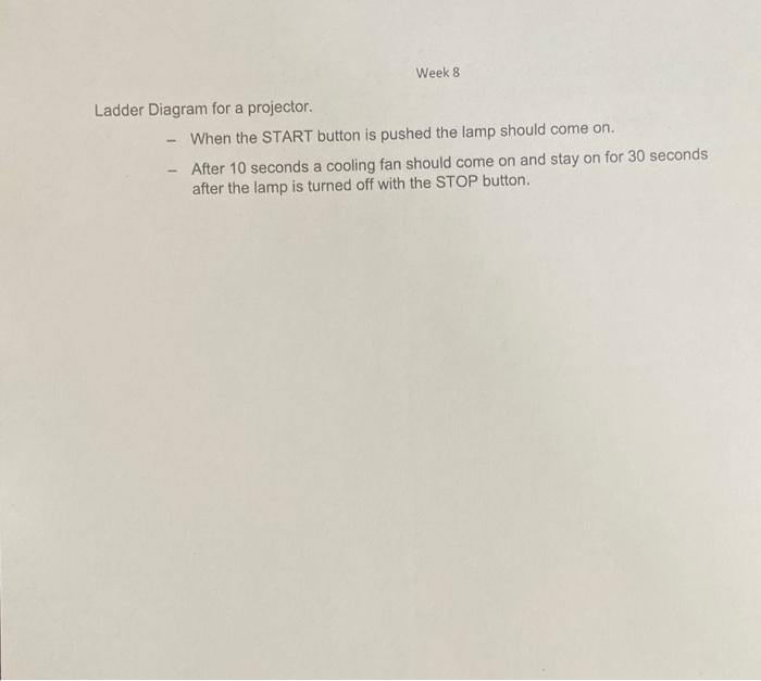 Solved Ladder Diagram for a projector. - When the START | Chegg.com