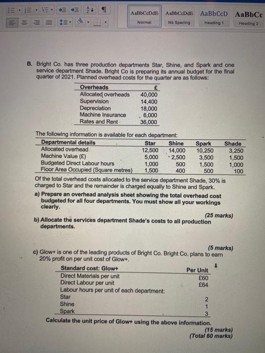 Solved AaBbCode ABCDdE AaBbCcD AaBbCe No Spacing Heading 1 | Chegg.com
