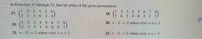 Solved In Exercises 17 through 22 , find all orbits of the | Chegg.com