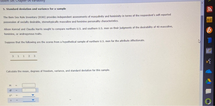 Solved Oblem Sec S Standard Deviation And Variance For A