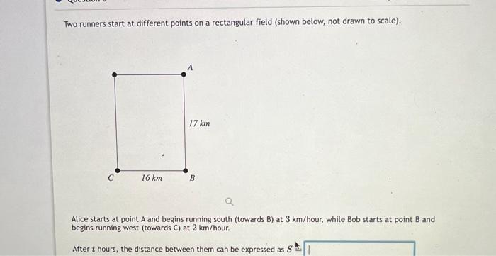 Solved Two runners start at different points on a | Chegg.com