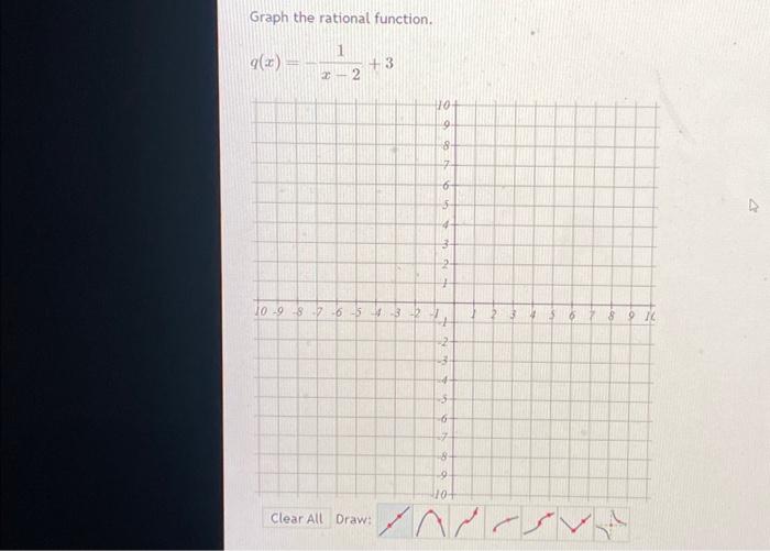 Solved Graph the rational function. q(x)=x−21+3 | Chegg.com