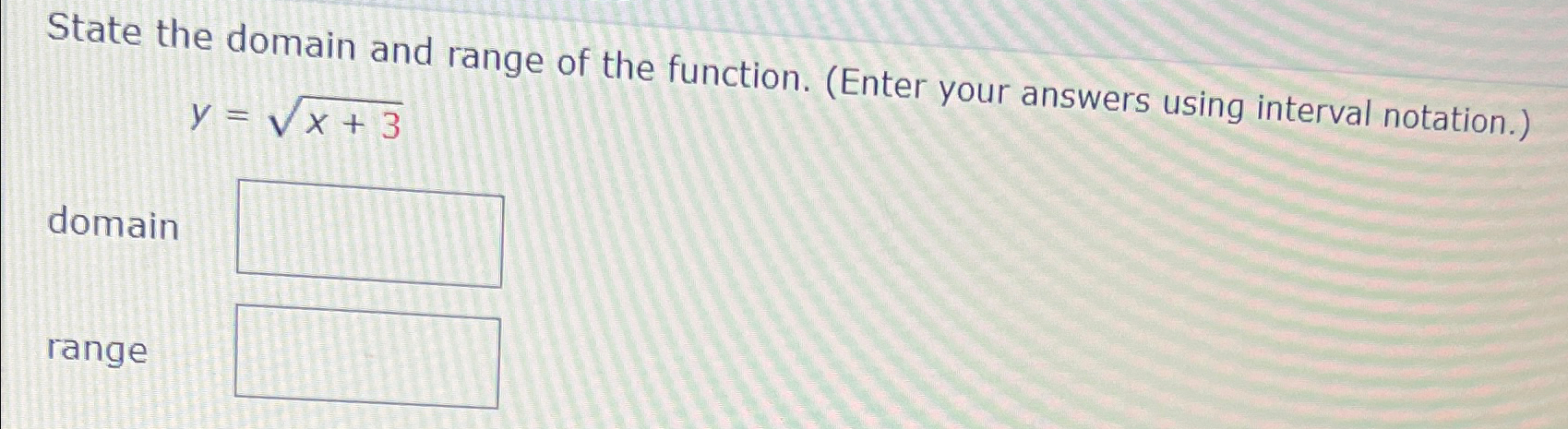 Solved State the domain and range of the function. (Enter | Chegg.com