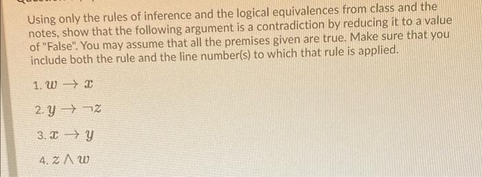 Solved Using only the rules of inference and the logical | Chegg.com