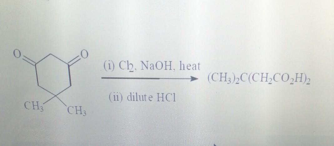 Solved (i) Ch, NaOH, heat (CH3)2C(CHCO2H)2 (ii) dilute HCl | Chegg.com