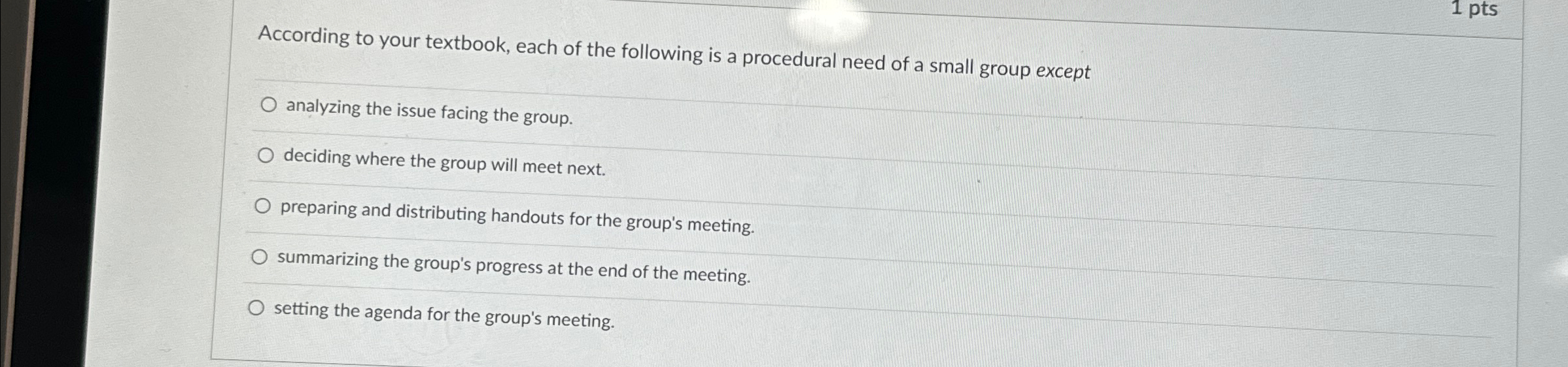 Solved 1 ﻿ptsAccording to your textbook, each of the | Chegg.com