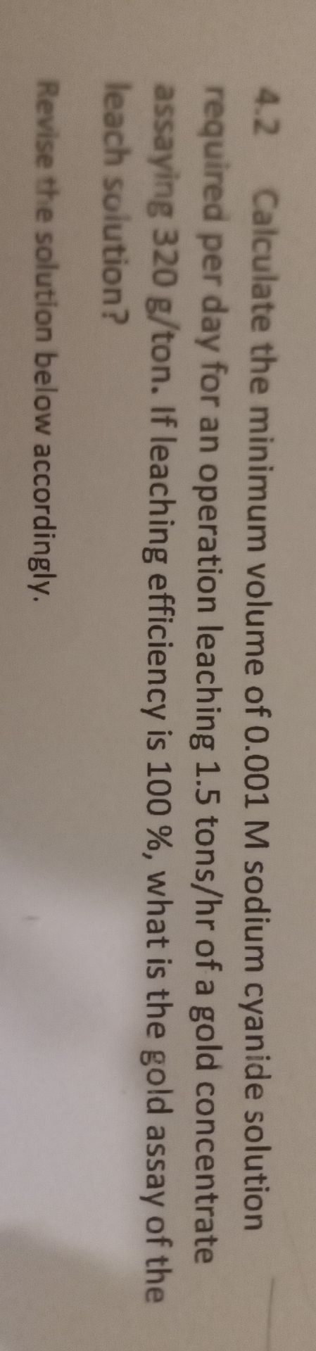 Solved 4.2 ﻿Calculate the minimum volume of 0.001 ﻿M sodium | Chegg.com
