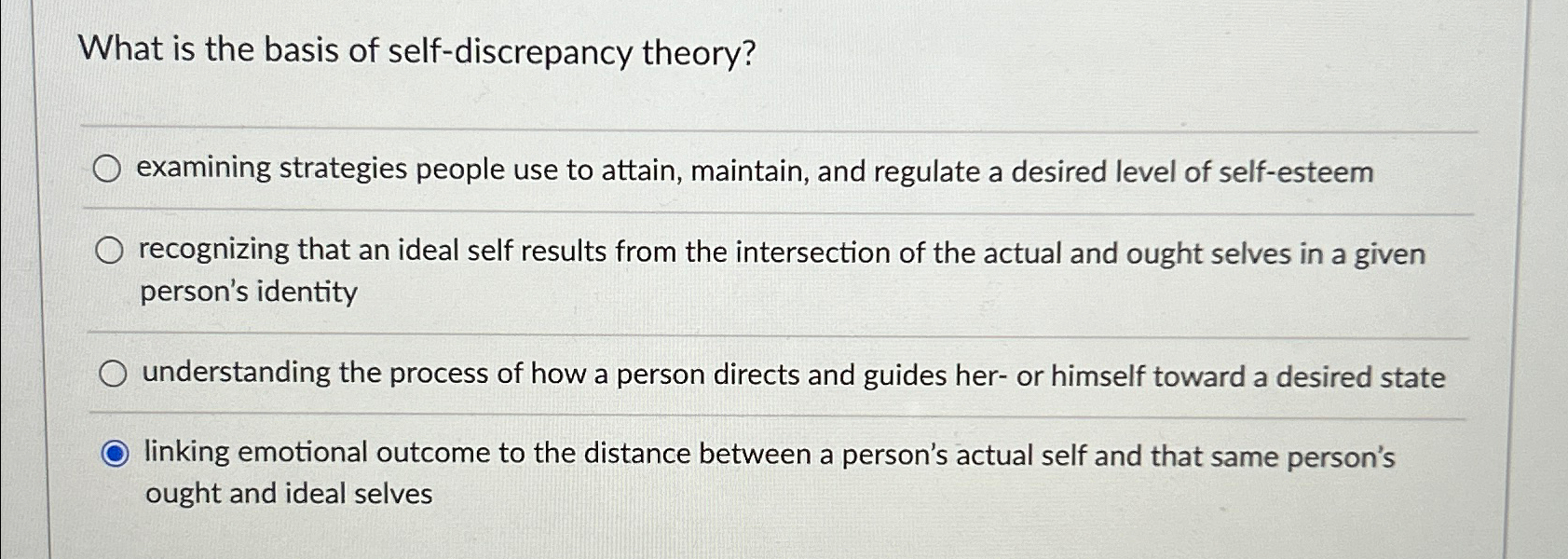 Solved What is the basis of self-discrepancy | Chegg.com