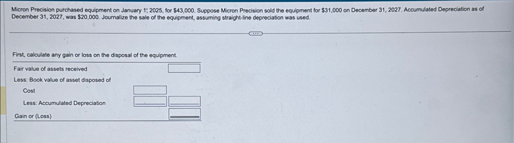 Solved Micron Precision purchased equipment on January | Chegg.com