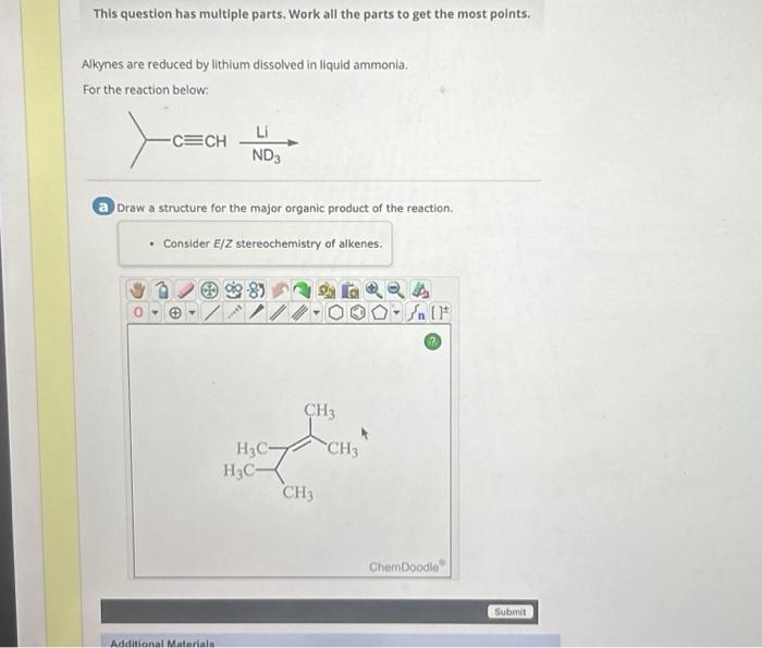 Solved Draw the organic product of reaction of the alkyne | Chegg.com