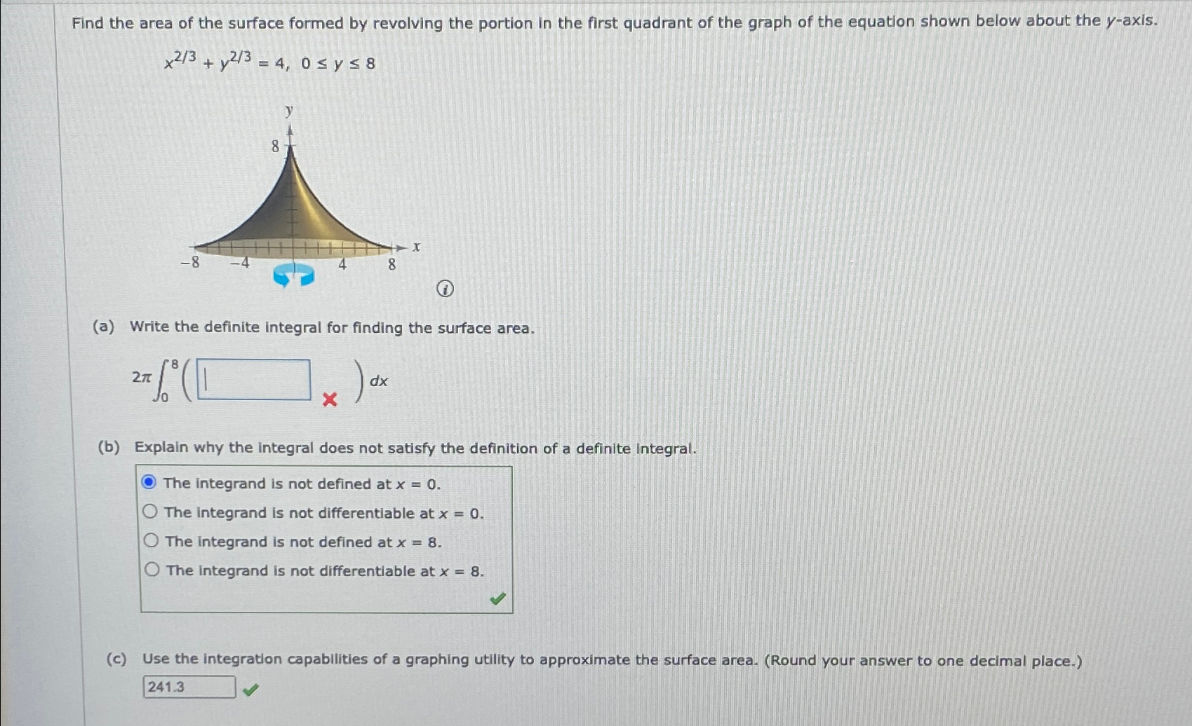 Solved Find the area of the surface formed by revolving the | Chegg.com
