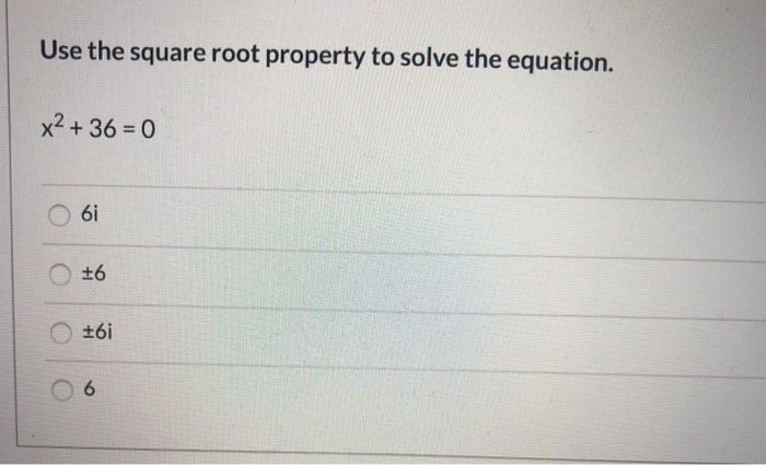 Solved Use the square root property to solve the equation. | Chegg.com