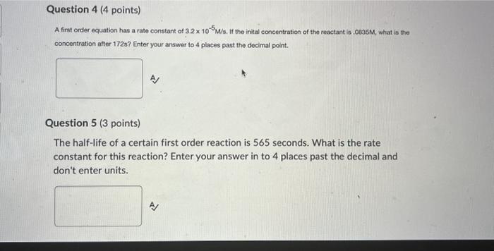 Solved A finst order equation has a rate constant of | Chegg.com