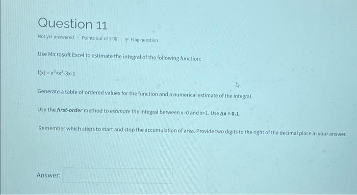Solved Use Microsoft Excel to estimate the integral of the | Chegg.com