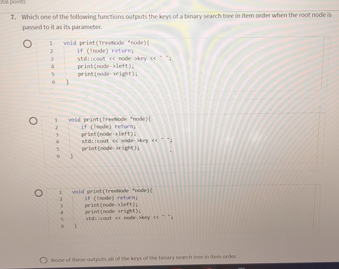 Solved Which one of the following functions outputs the keys | Chegg.com