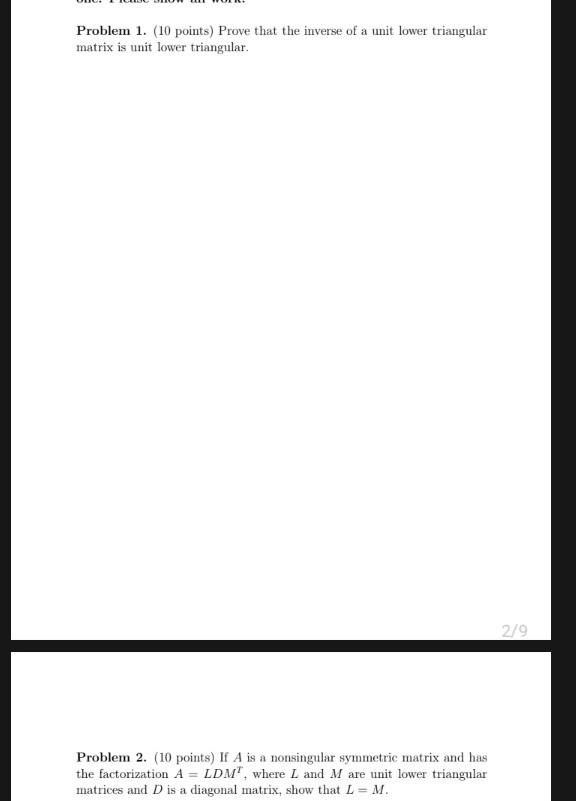 Solved Problem 1. (10 points) Prove that the inverse of a | Chegg.com