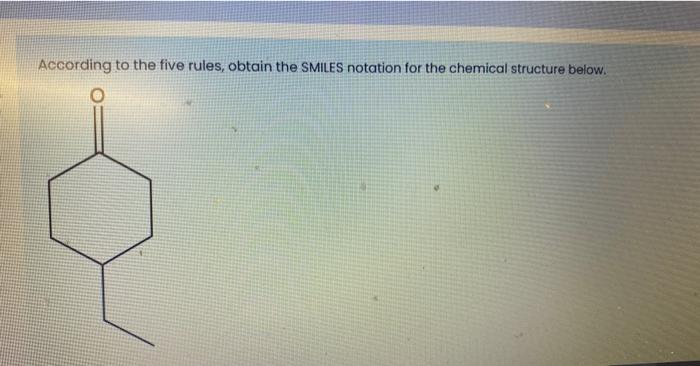 Solved According to the five rules, obtain the SMILES | Chegg.com