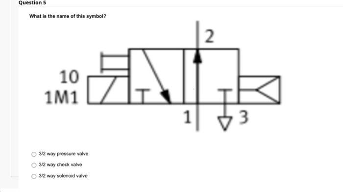 Solved 3/2 way pressure valve 3/2 way check valve 3/2 way | Chegg.com