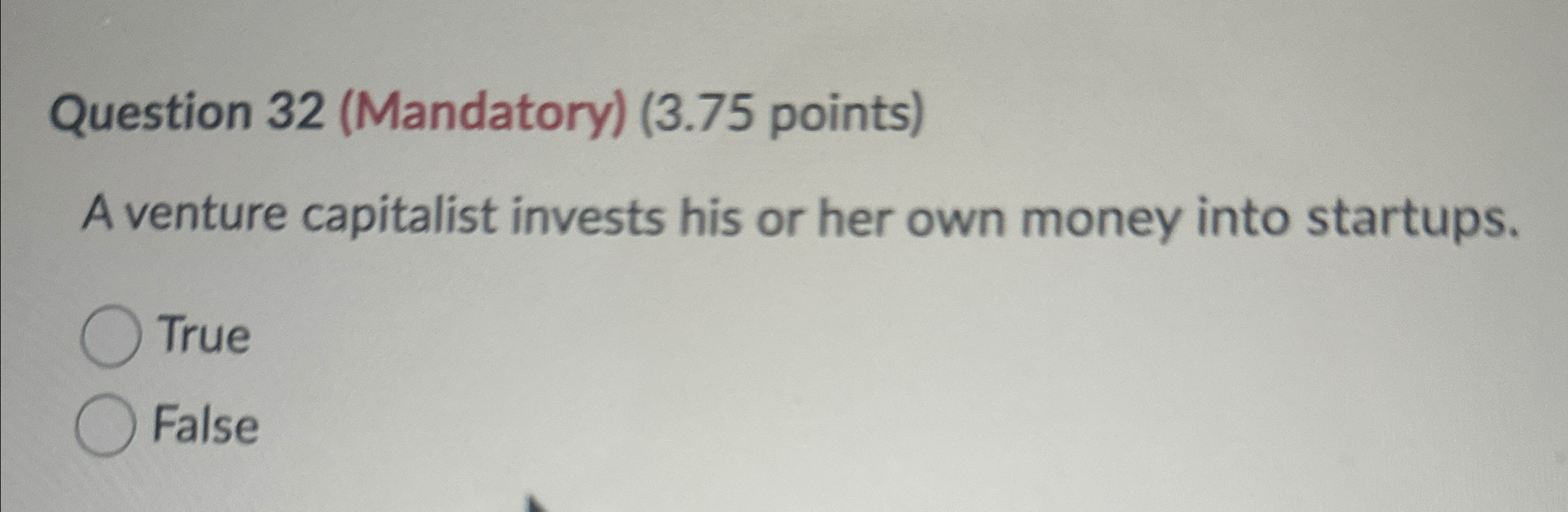Solved Question 32 (Mandatory) ( 3.75 ﻿points)A venture | Chegg.com