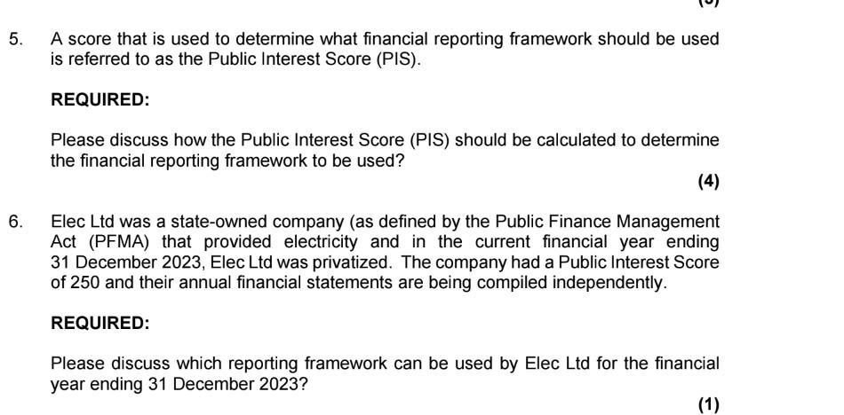 Solved 5. A score that is used to determine what financial | Chegg.com