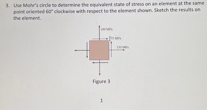 Solved 3. Use Mohr's circle to determine the equivalent | Chegg.com